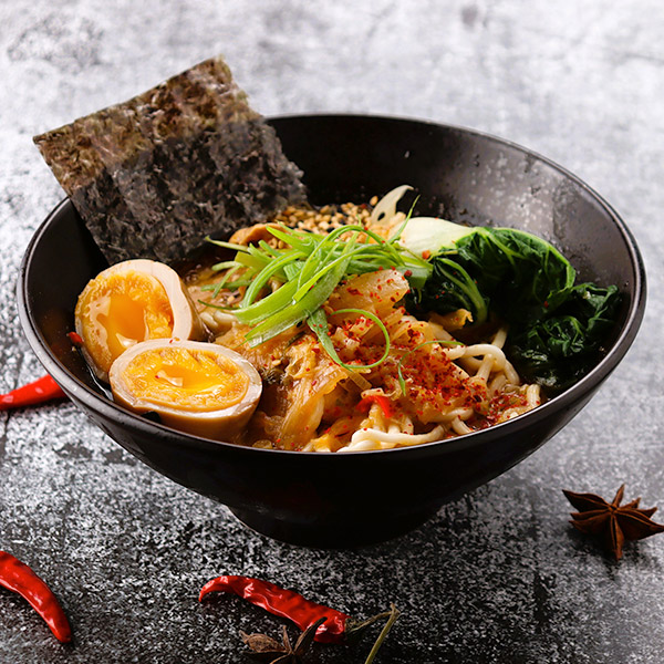 Kimchi and shitake mushroom ramen with ajitsuke tamago – EggSolutions